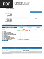 Predispatch Inspection Report | PDF