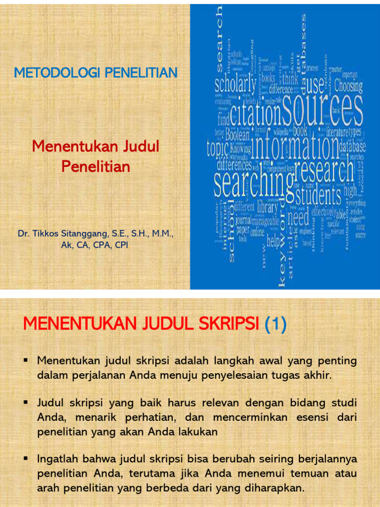 Panduan Menentukan Judul Skripsi | PDF | Karier & Perkembangan