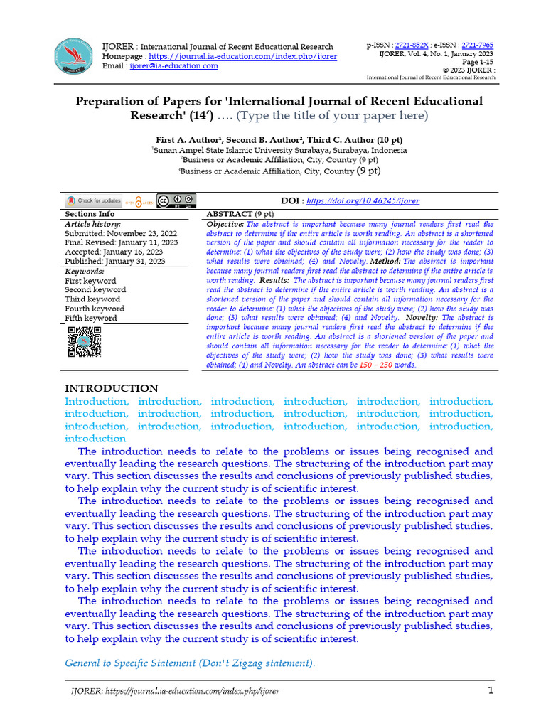 Template - IJORERNew2023 Fix | PDF | Data Analysis | Methodology
