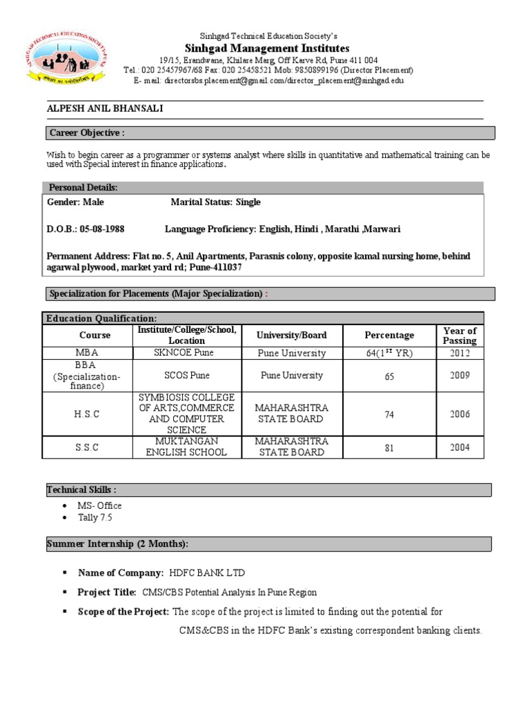 Alpesh CV | PDF | Career & Growth | Art
