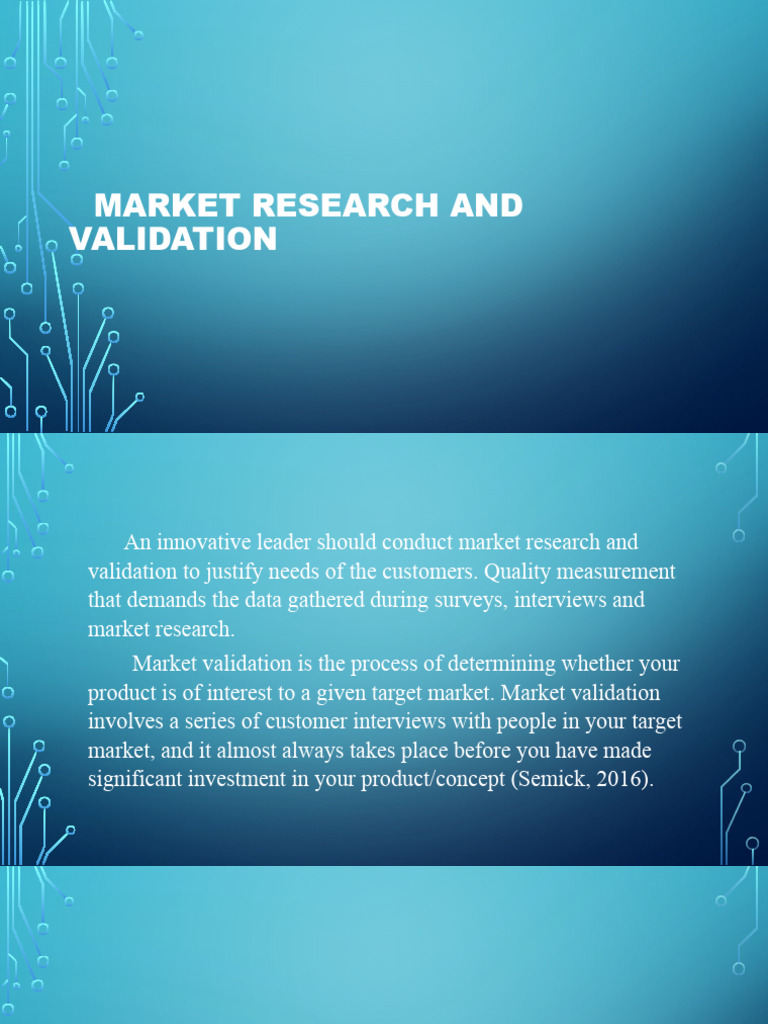 Market Research and Validation | PDF