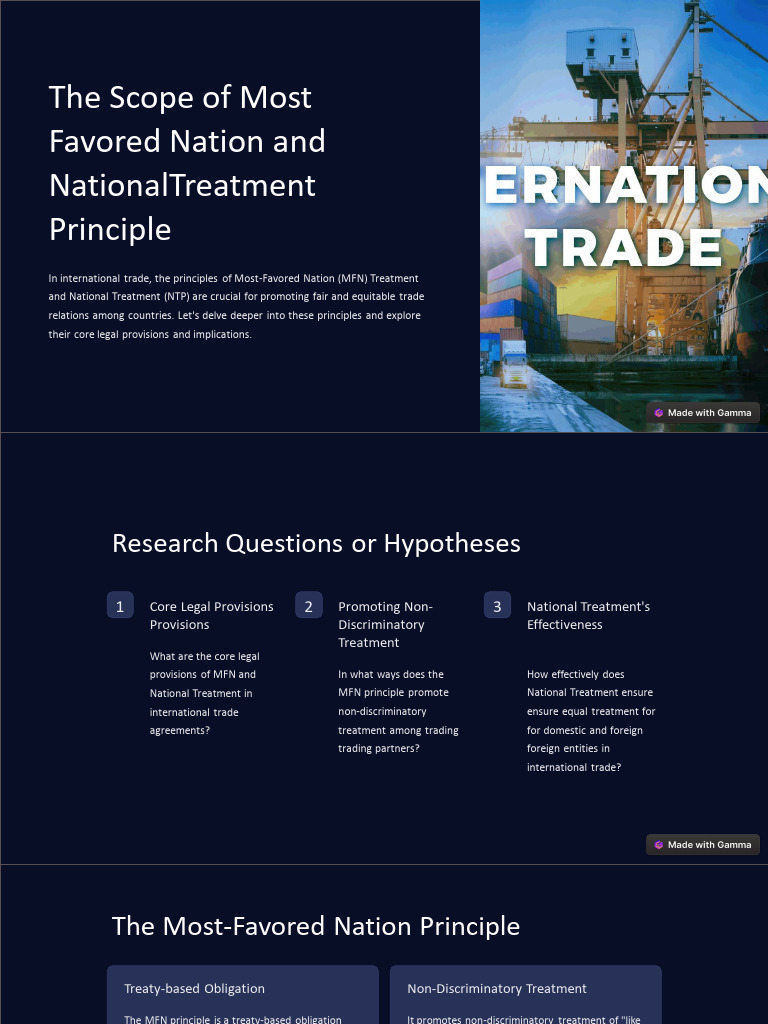 Understanding MFN and National Treatment | PDF | Most Favoured Nation ...