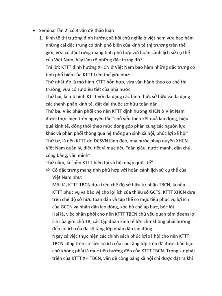 Seminar lần 2 ktct | PDF