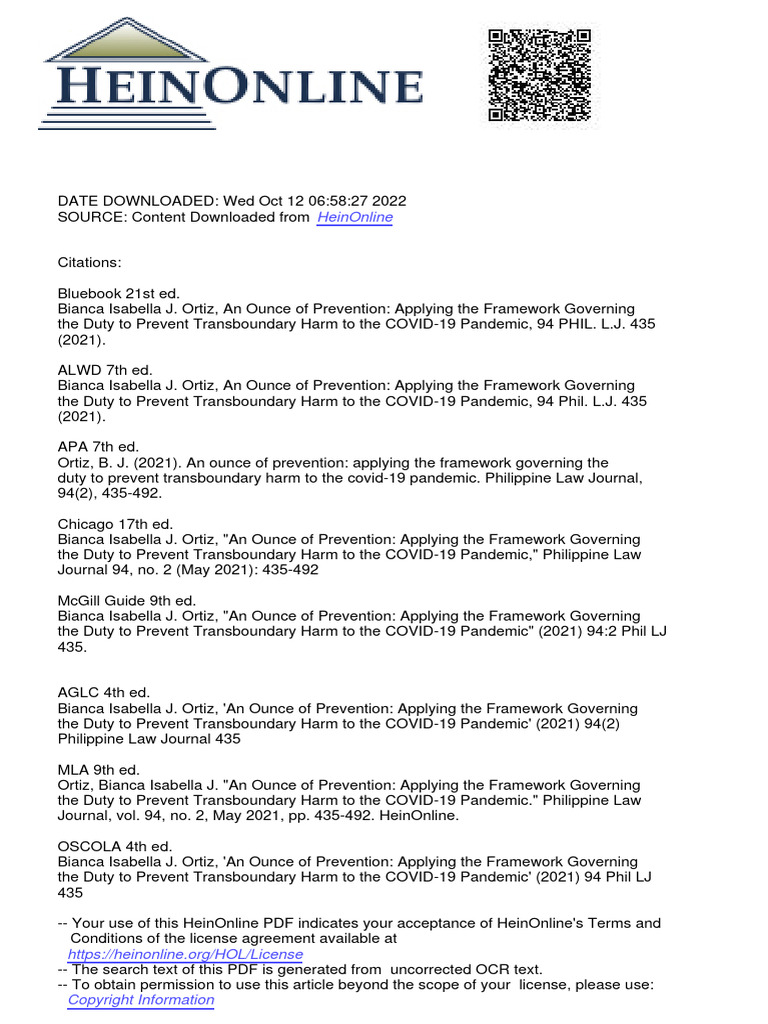 An Ounce of Prevention Applying The Framework Governing The Duty To ...