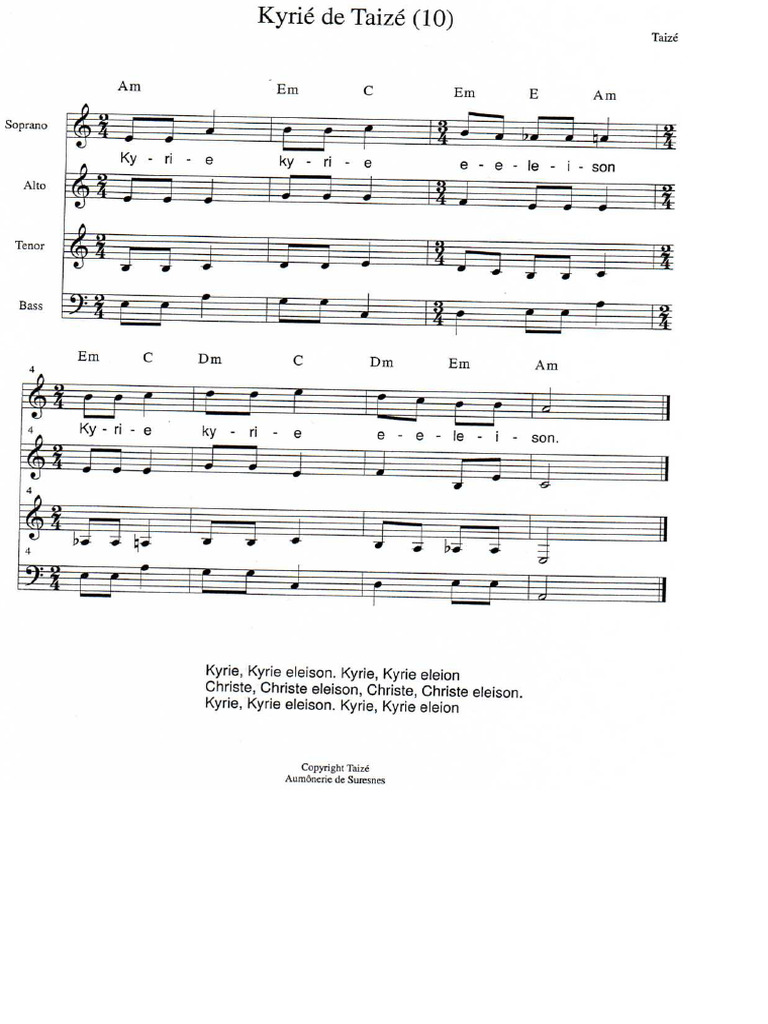 Kyrie Taize 10 | PDF
