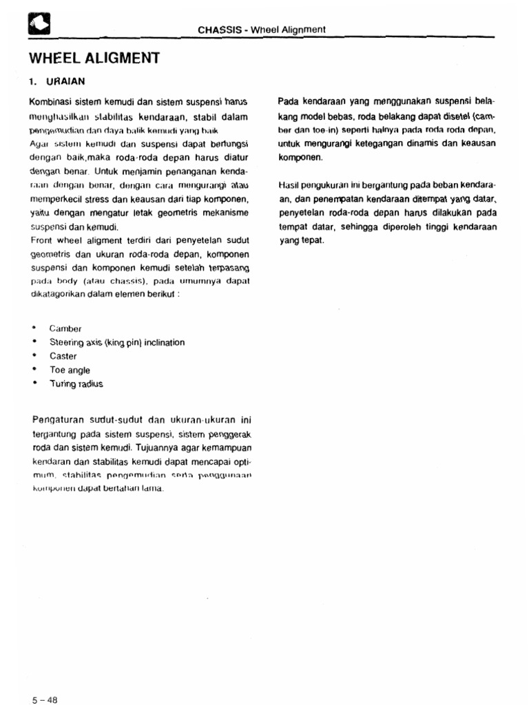 Chassis - Wheel Alignment | PDF