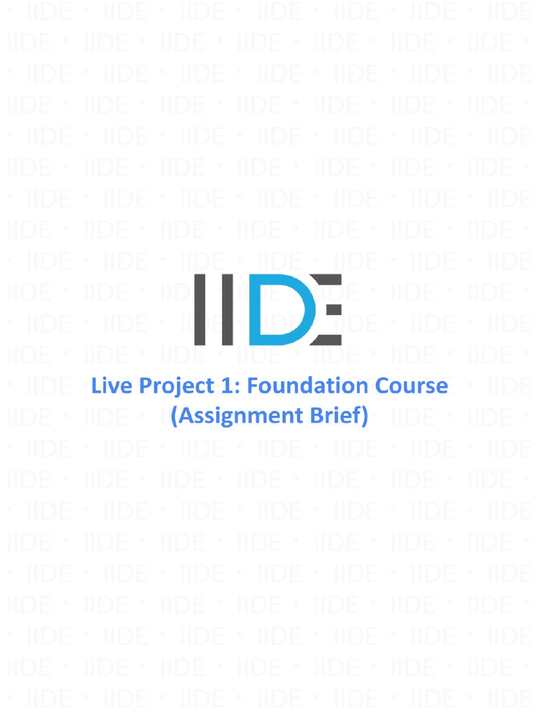 Live Project 1 - Foundation Course Brief | PDF
