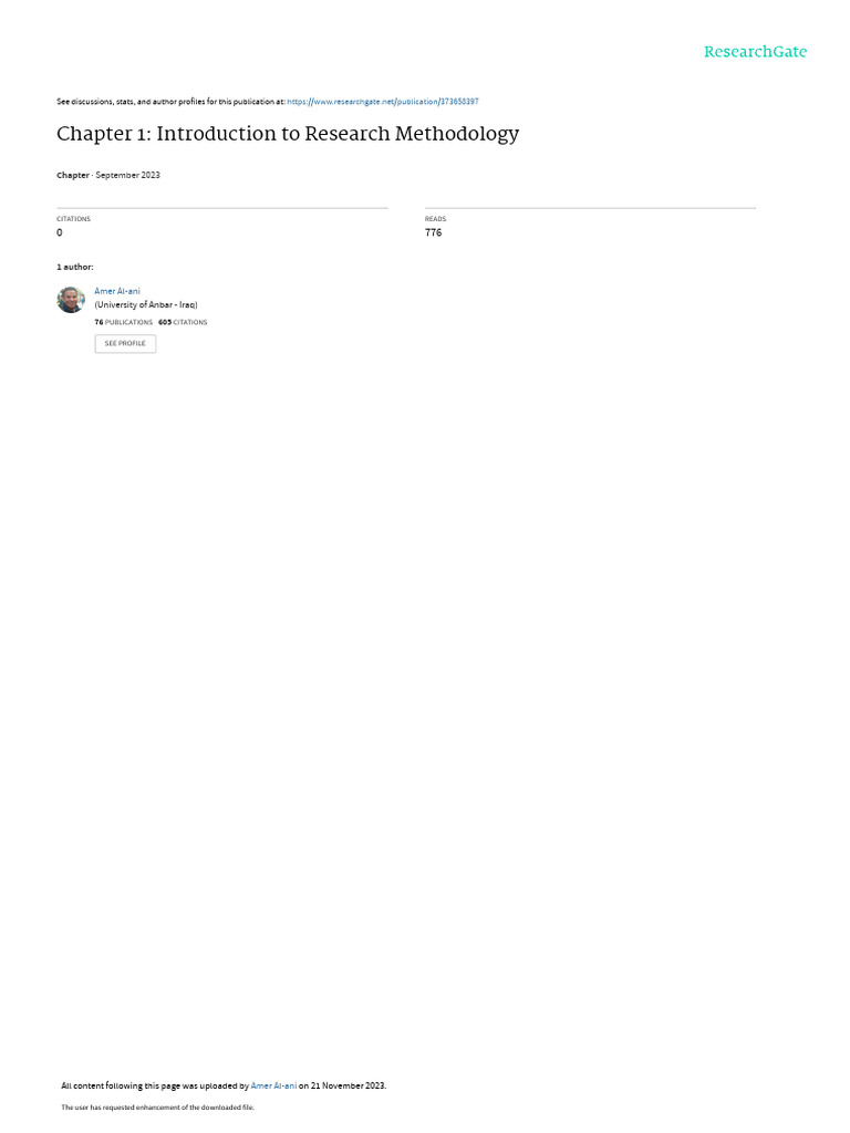 CH1 Introductionto Research Methodology | PDF | Methodology | Theory