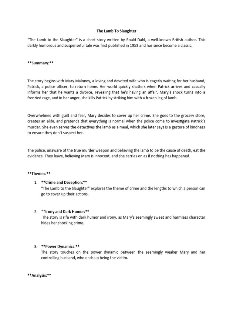 Lamb To Slaughter | PDF