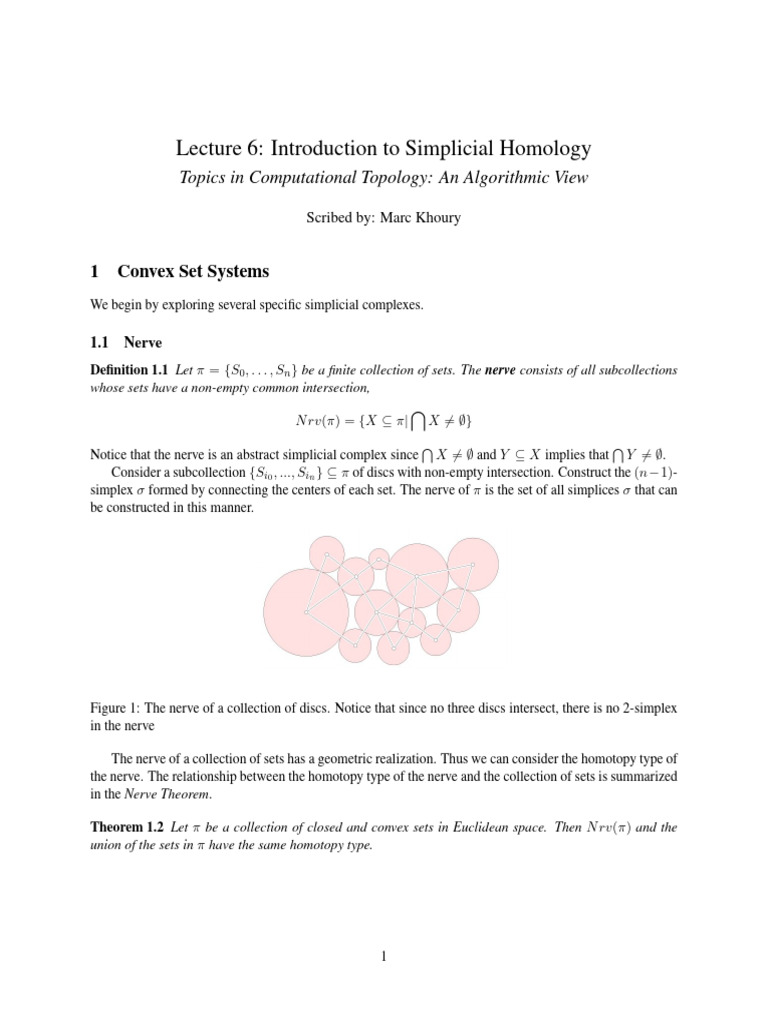 Lecture 6: Introduction to Simplicial Homology | PDF | Group (Mathematics) | Space