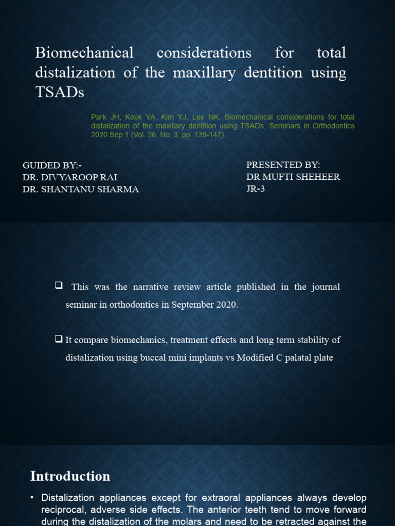 Distalization Using Mini Screws and MCCP | PDF | Dentistry Branches ...