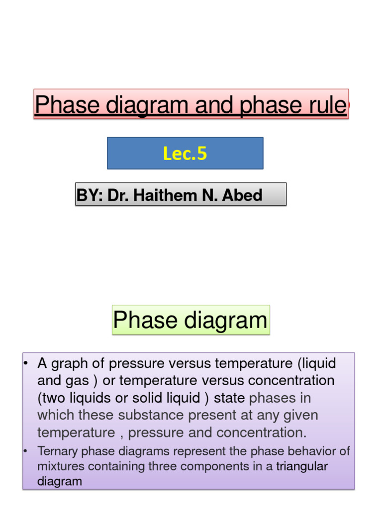State of Matter Lec 5 | PDF | Phase (Matter) | Phase Diagram