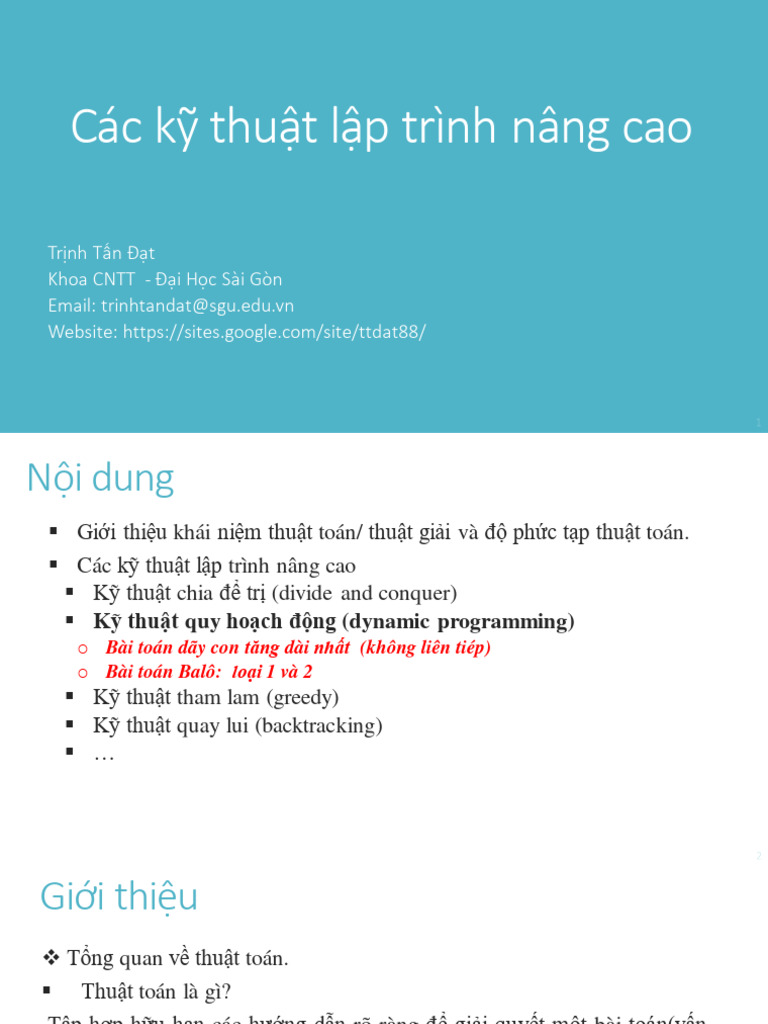 KTLT - 7 - Cac Ky Thuat Nang Cao | PDF