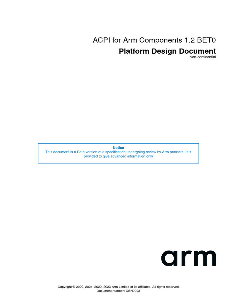 DEN0093 ACPI For Arm Components 1 2 BET0 | PDF | License | Computing
