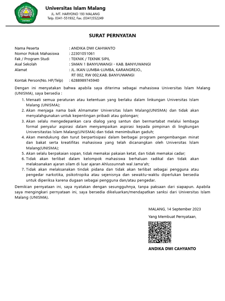 PMB Unisma Surat | PDF