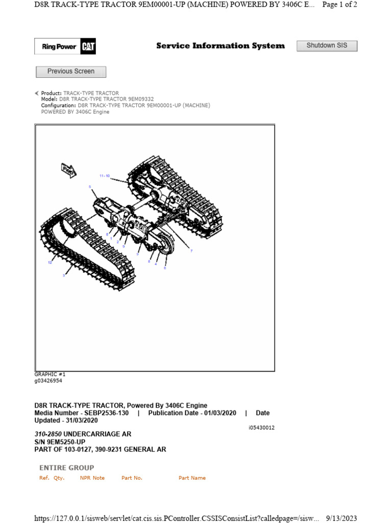 D8R TRACK ROLLER Cat - Cis.sis - Pcontroller | PDF | Automotive ...