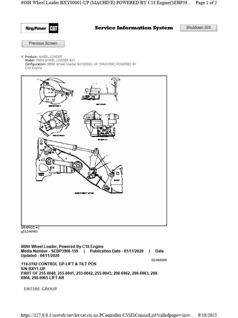 988h Lift and Tilt Sensor Cat - Cis.sis - Pcontroller | PDF | Equipment | Manufactured Goods