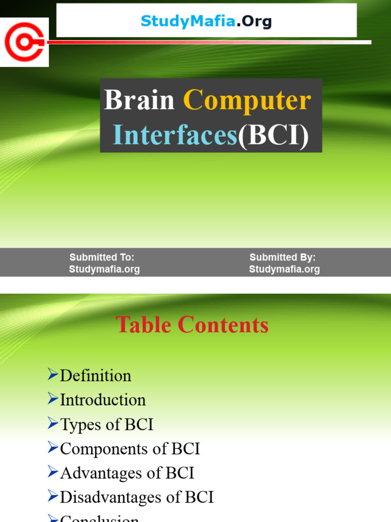 Brain (BCI) : Interfaces | PDF