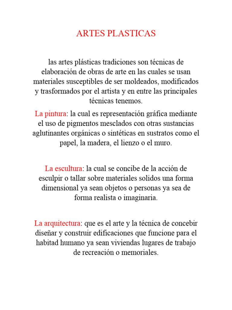 ARTES PLASTICAS | PDF | Escultura | Dibujo