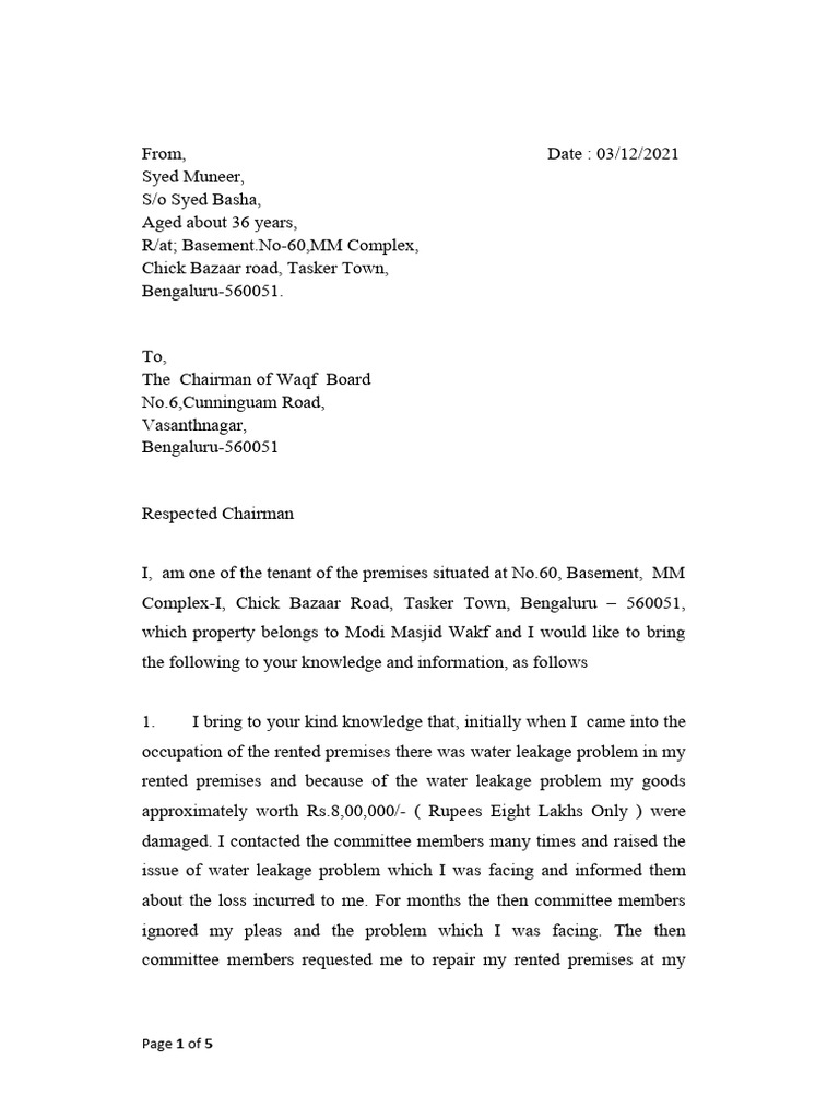 Muneer Committee Letter Corrected Final | PDF | Common Law | Private Law