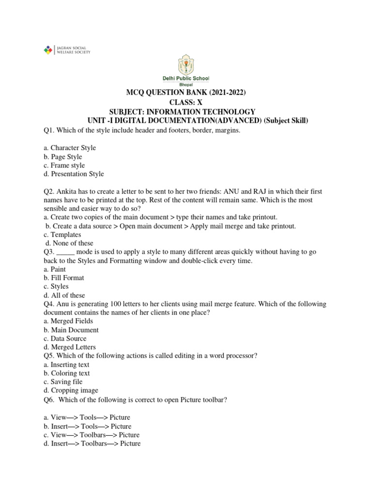 Digital Documentation - MCQs | Download Free PDF | Page Layout | Computer File