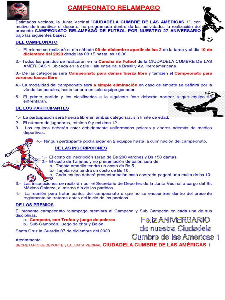 1er Campeonato Relampago Futbol 2023 2 | PDF | Deportes y actividades ...