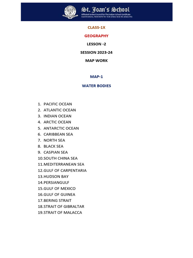 Class 9 Geography Map Work | PDF | Social Science | Travel