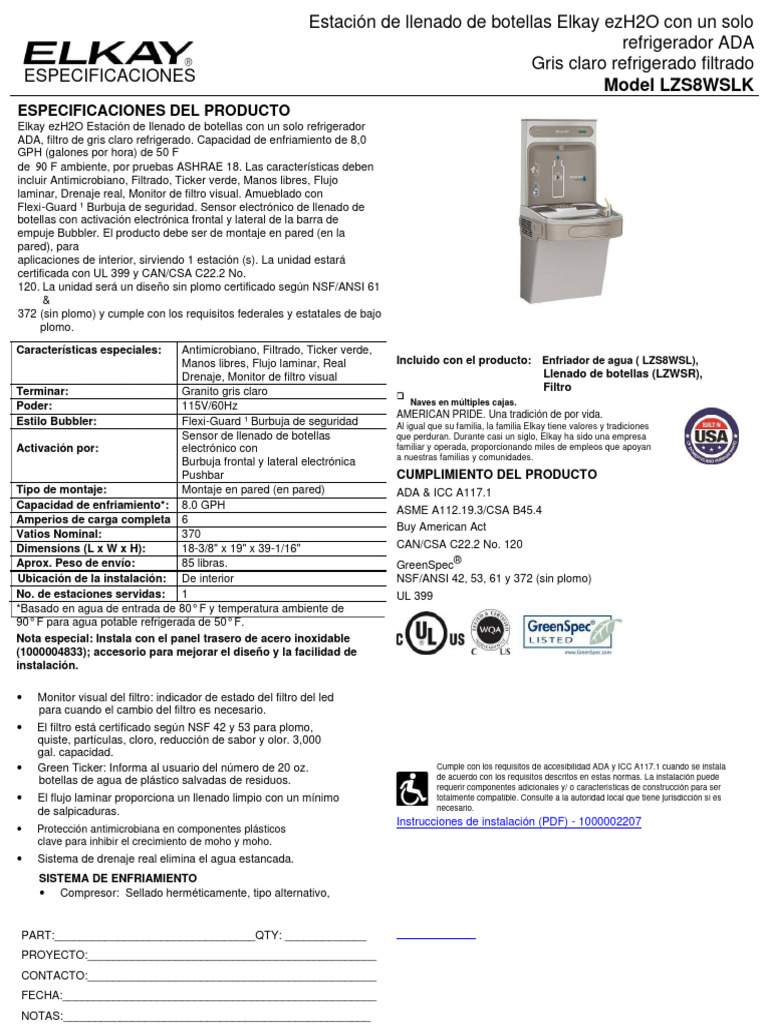 FICHATECNICAEZS8WSLK1 31 Es | PDF | Ciencias fisicas | Bienes ...