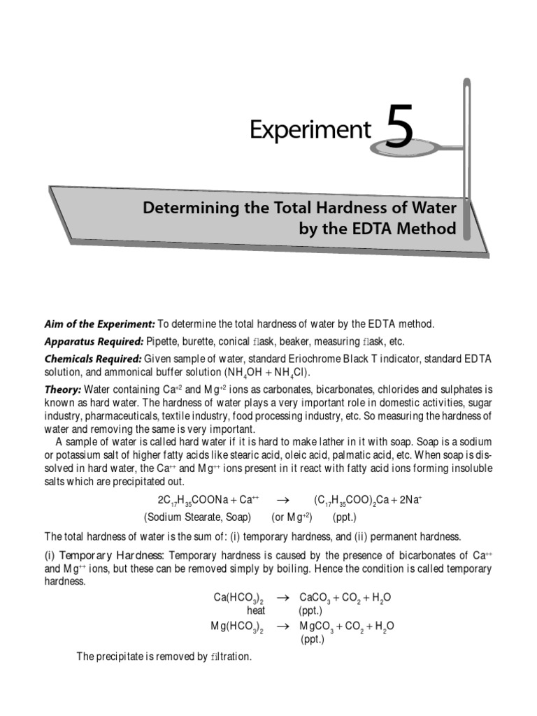 Experiment - Detection of Hardness of Water | PDF | Buffer Solution ...