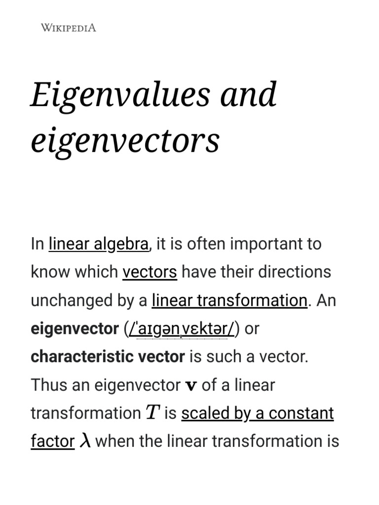 Eigenvalues and Eigenvectors | PDF | Eigenvalues And Eigenvectors | Matrix (Mathematics)