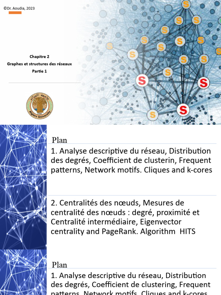 Chapitre 2 - Analyse, Structure Et Organisation Des Réseaux Partie 1 - Version 3 - 28 Oct 2023 ...