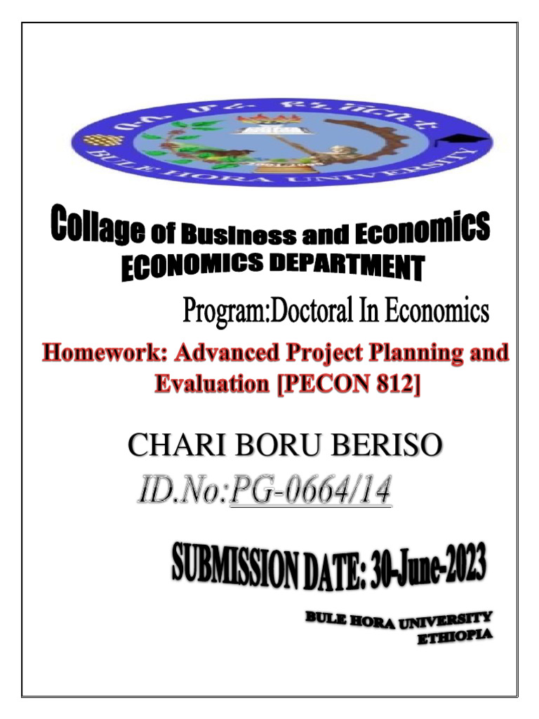 Chari Boru's Advance Project Planning (Pecon821) - Homework Assignment - 29-06-2023 | PDF | Net ...