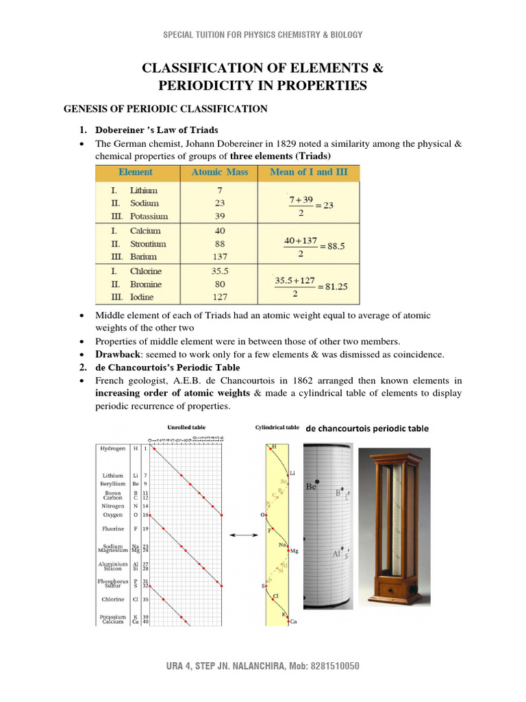 Classification of Elements | PDF | Science & Mathematics | Technology ...