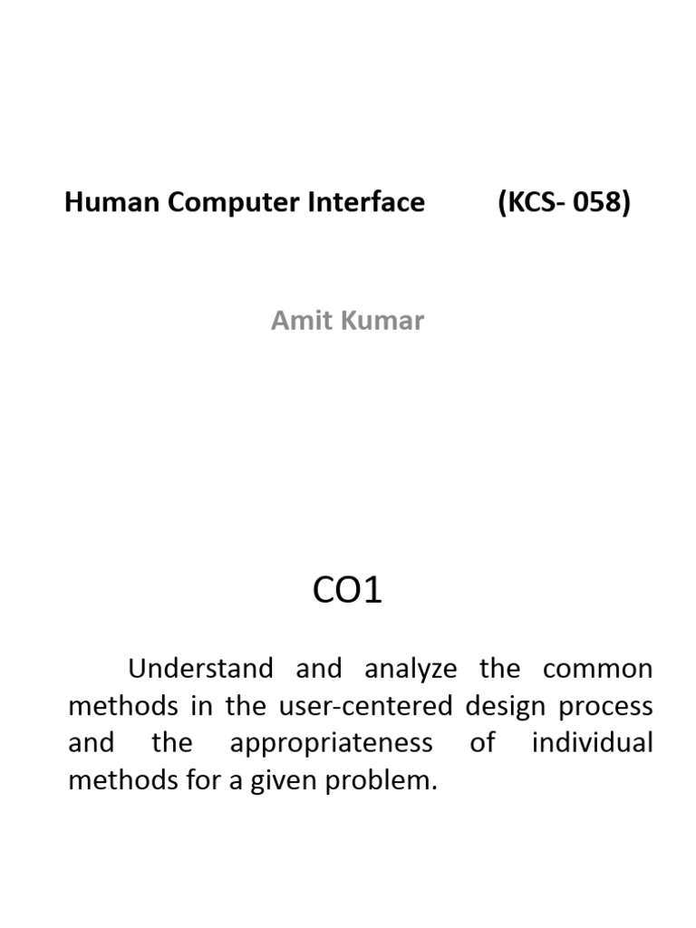 Hci Unit 1 | PDF | Human–Computer Interaction | Graphical User Interfaces