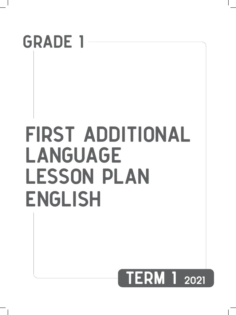 GR 1 Term 1 2021 Psrip Efal Lesson Plan | PDF