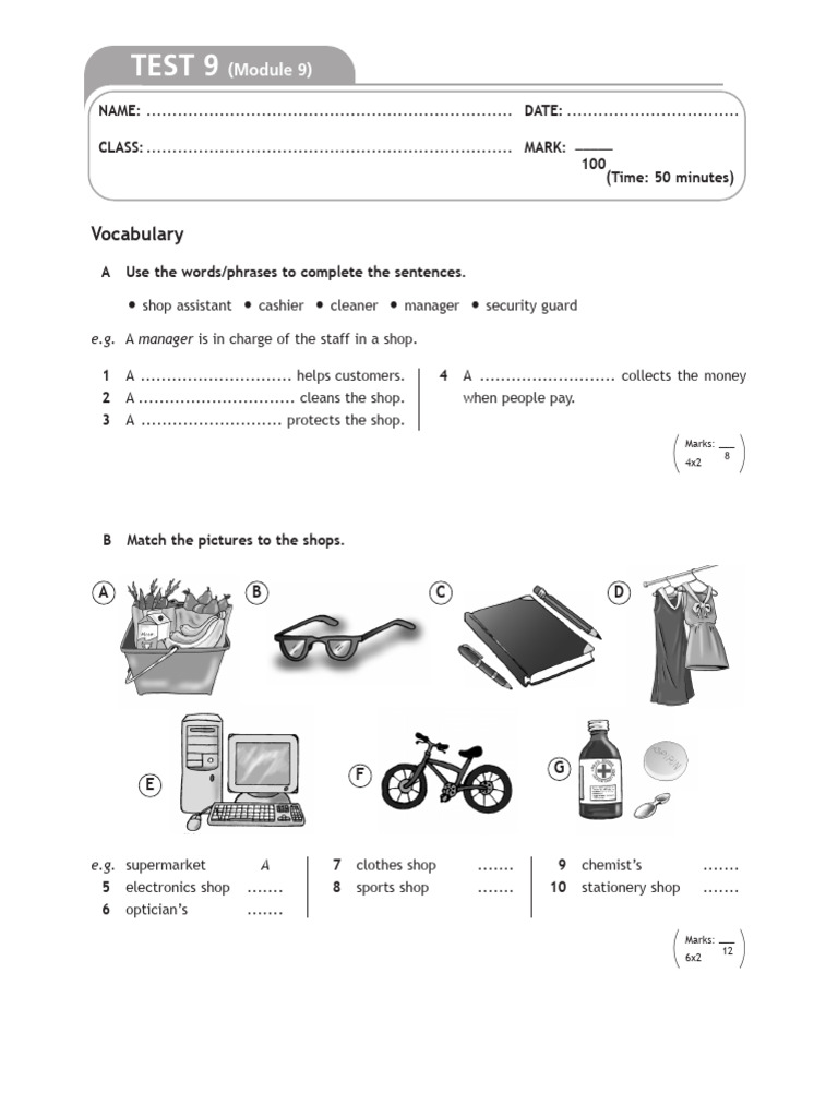 11 Module Test 9 ACTION 3 | PDF | Foods | Food And Drink