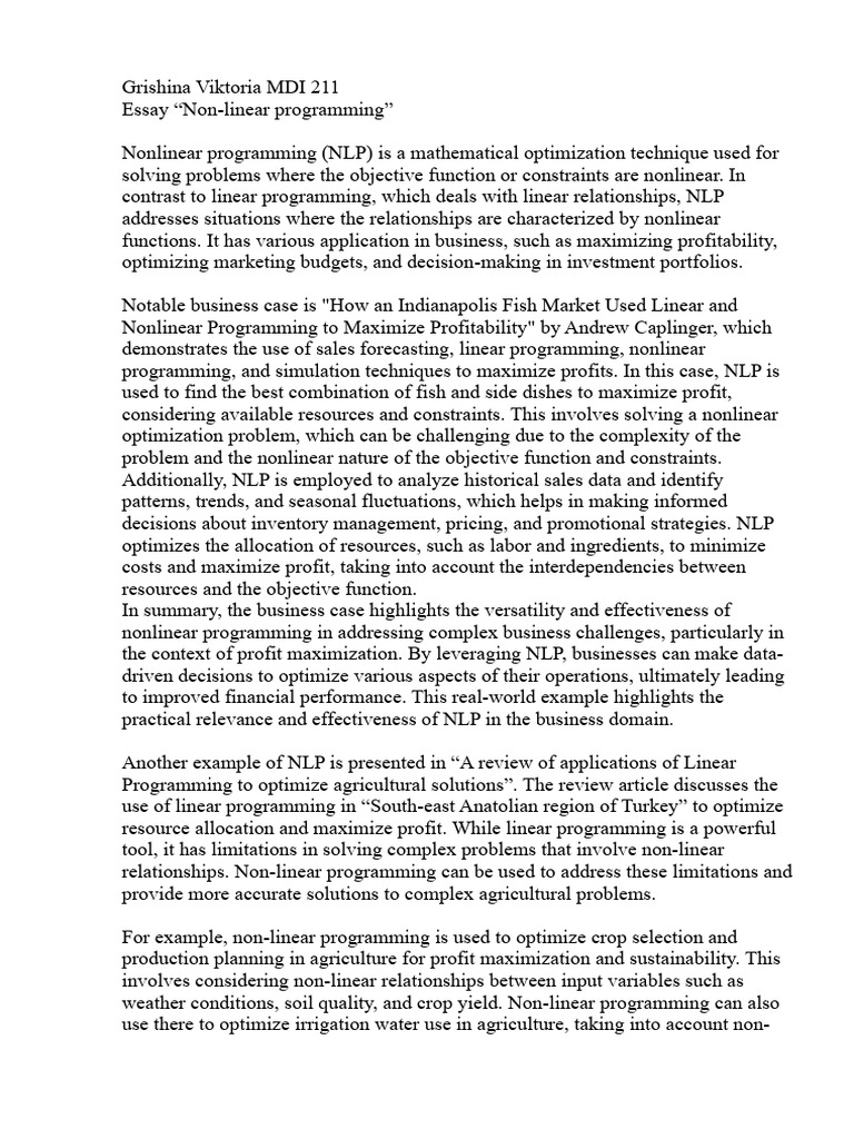 Essay Math Modelling Ekaterina Deeva MDI211 | PDF | Mathematical ...