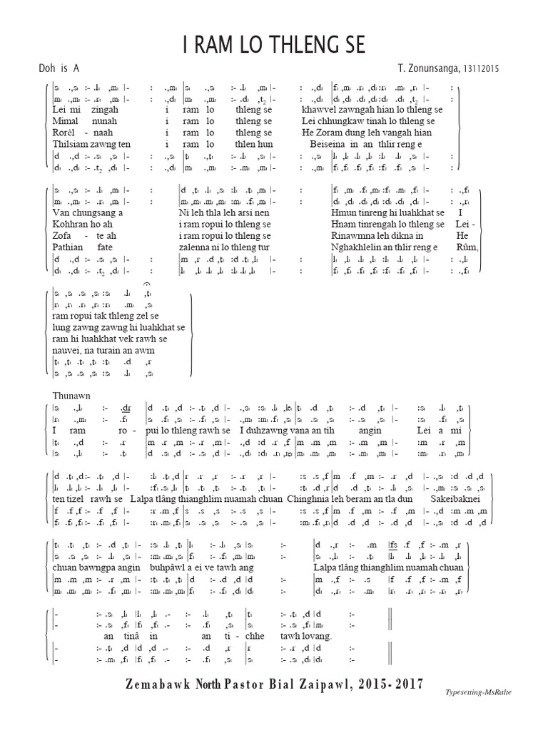 I Ram Lo Thleng Rawh Se | PDF