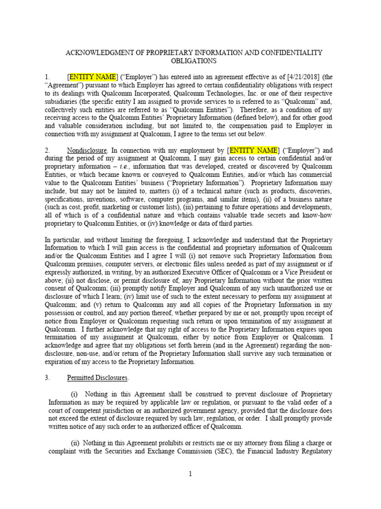 US Pic Form | PDF | Trade Secret | Employment