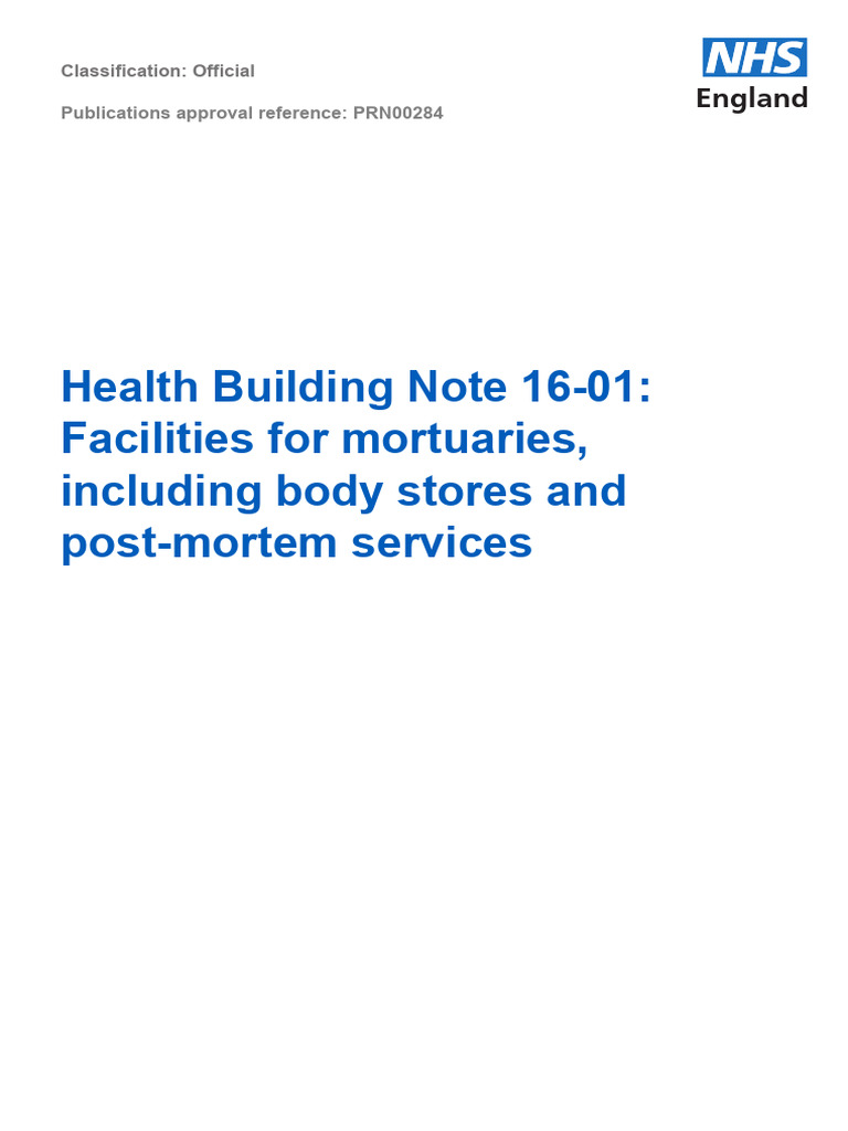 PRN00284 Health Building Note 16 01 Facilities For Mortuaries Including ...