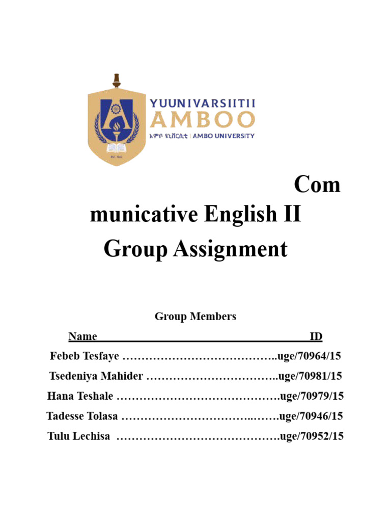 Communicative English II Group Assignment Answers | PDF
