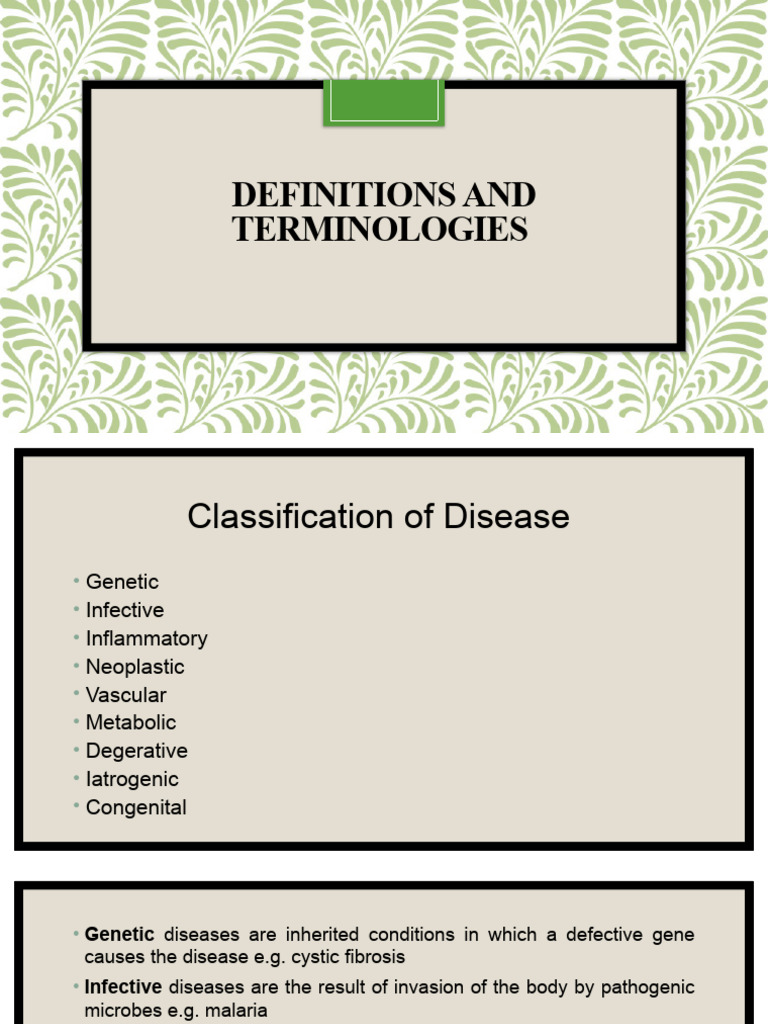 Lec # 2 Definitions and Terminologies | PDF | Hypoxia (Medical) | Necrosis