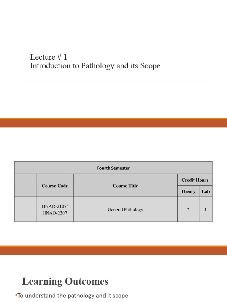 Lec # 1 Introduction to General Pathology | PDF | Pathology | Medicine