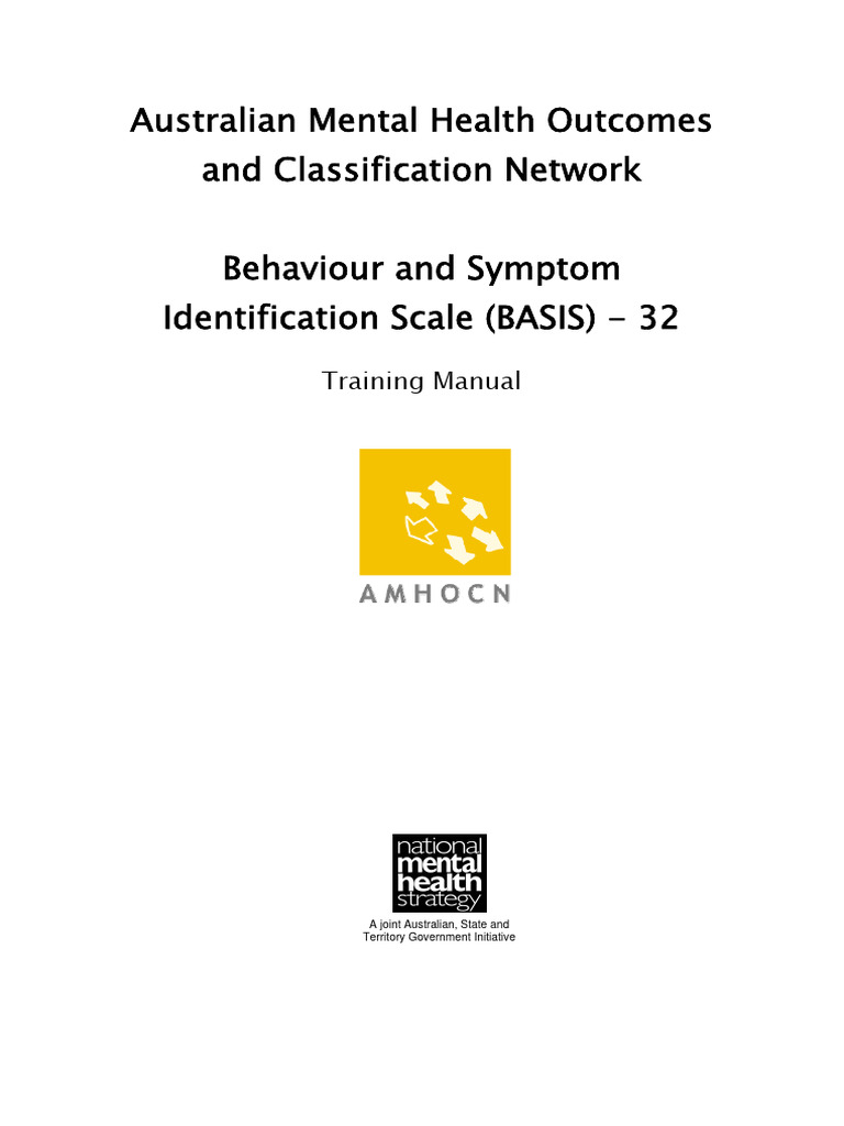basis_32_manual | PDF | Mental Disorder | Self Report Study