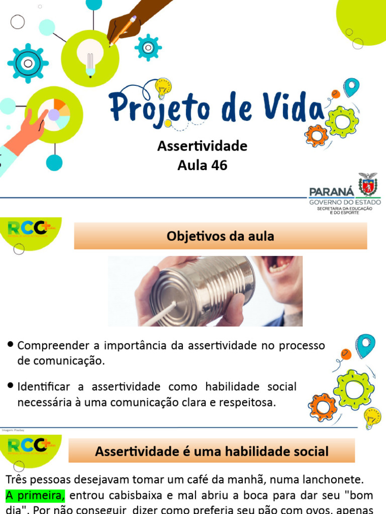Projeto de Vida - Aula 46 - Assertividade | PDF