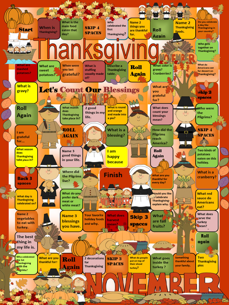 Thanksgiving Gamecount Your Blessings Boardgames Fun Activities | PDF ...