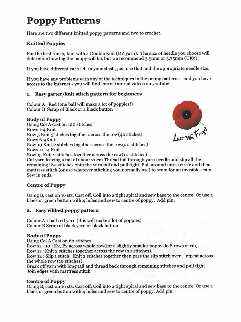 Poppy Patterns | PDF