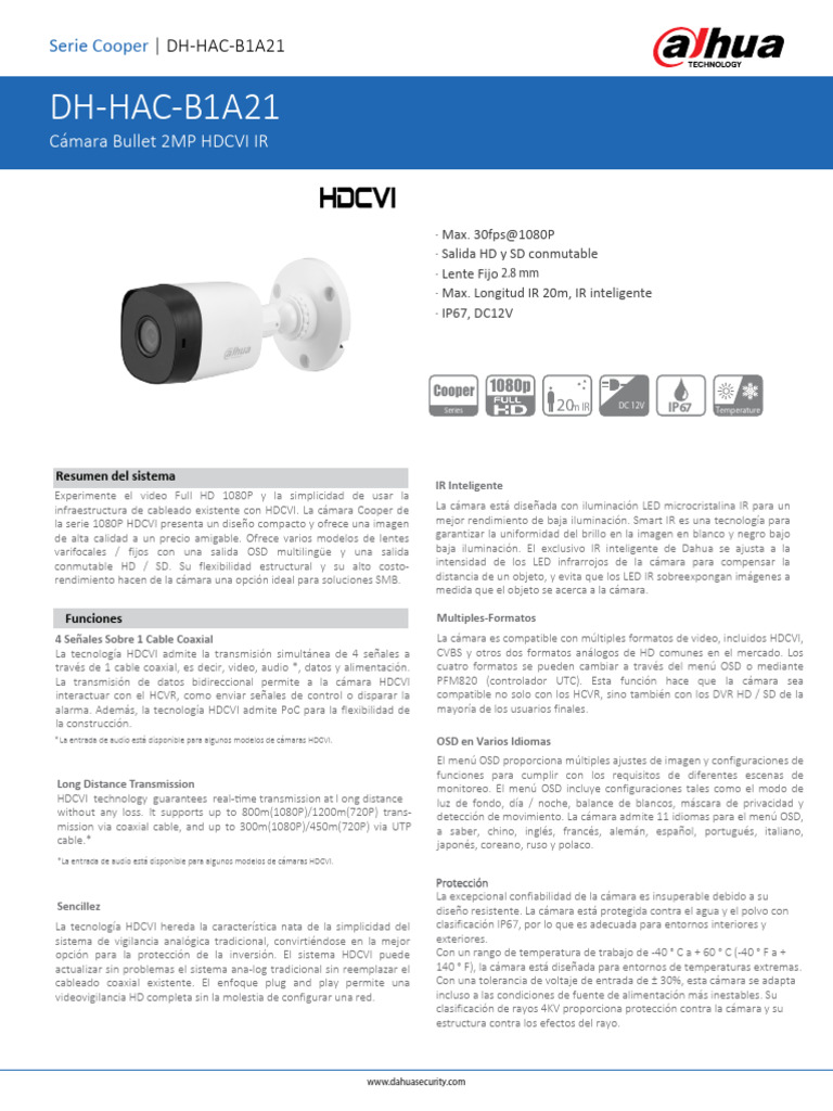 DH Hac B1a21n Ficha Tecnica | PDF