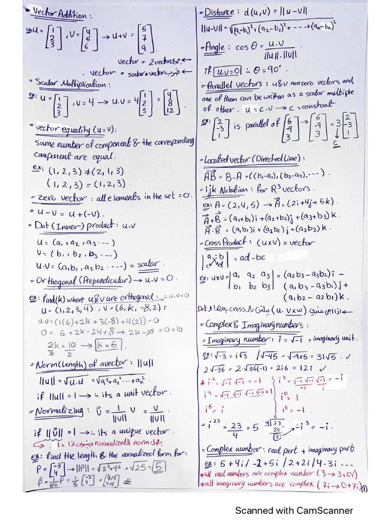 Linear Algebra Summary 2 | PDF
