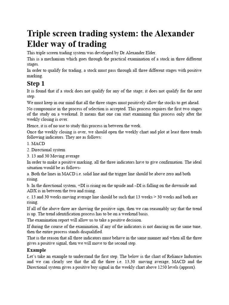 Triple Screen Trading System 33 | PDF | Teaching Methods & Materials